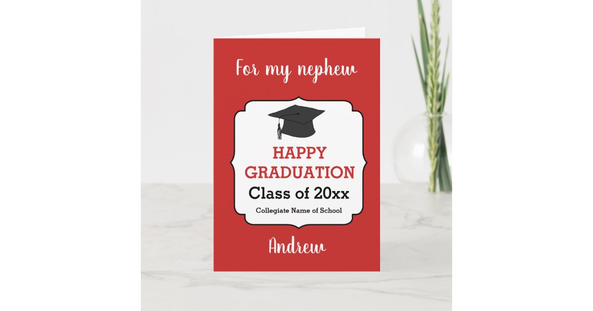 Red Congratulations Nephew Graduation Card | Zazzle