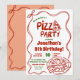 Red Coquette Pizza Party Kids Birthday Invitation | Zazzle