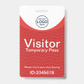 Red Corporate Visitor Pass ID Barcode Badge | Zazzle