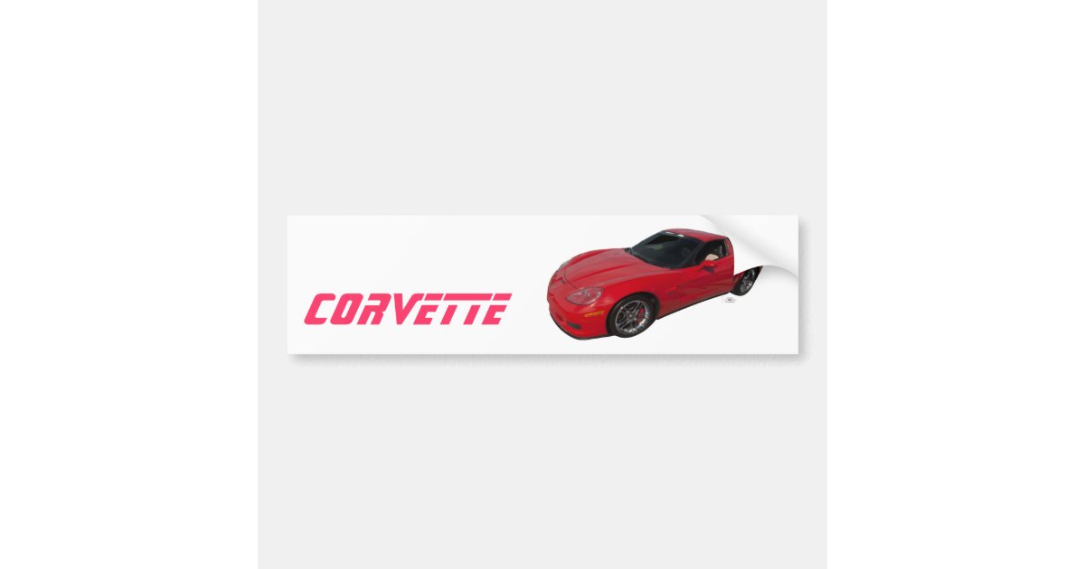 Red Corvette Bumper Sticker | Zazzle