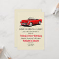 Red corvette, classic birthday, Corvette birthday Invitation | Zazzle