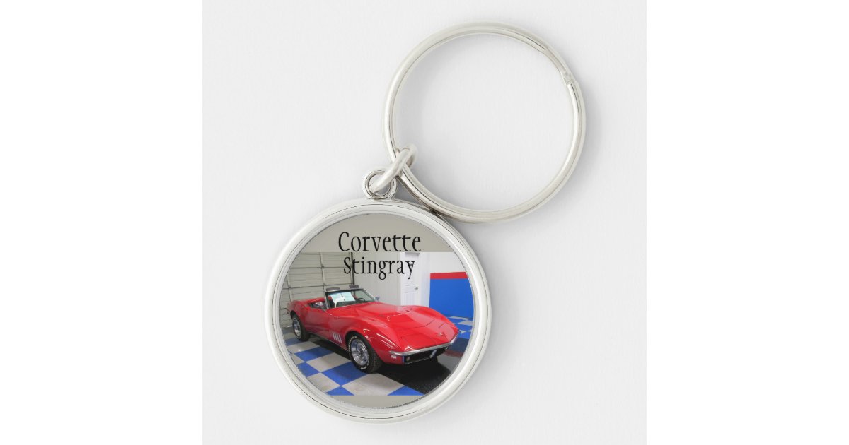 Red Corvette Keychain | Zazzle
