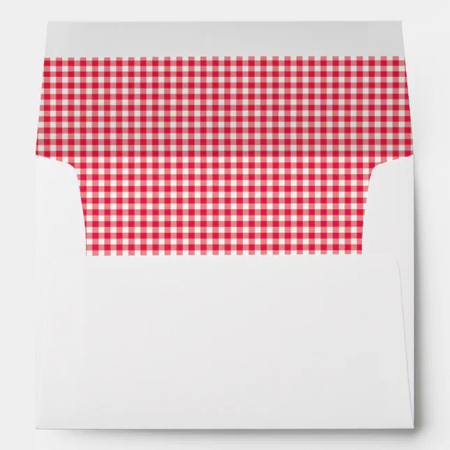 Red Country Gingham Check Pattern Envelope | Zazzle