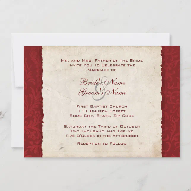 Red Country Wedding Invitation | Zazzle