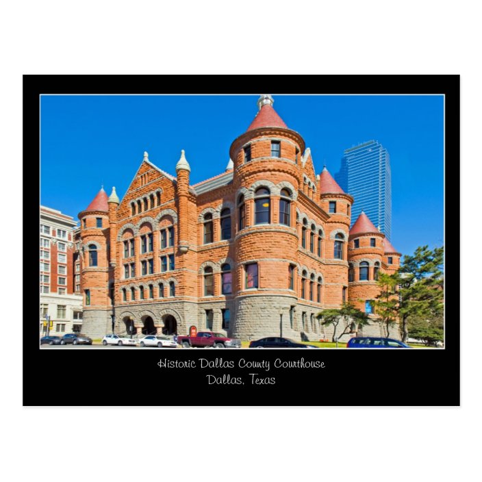 Red Courthouse Downtown Dallas Texas Postcard | Zazzle.com