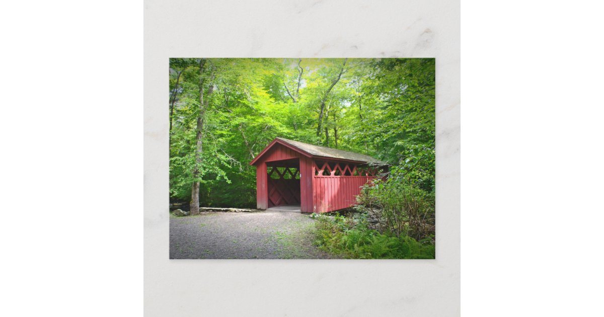 Red Covered Bridge Postcard | Zazzle
