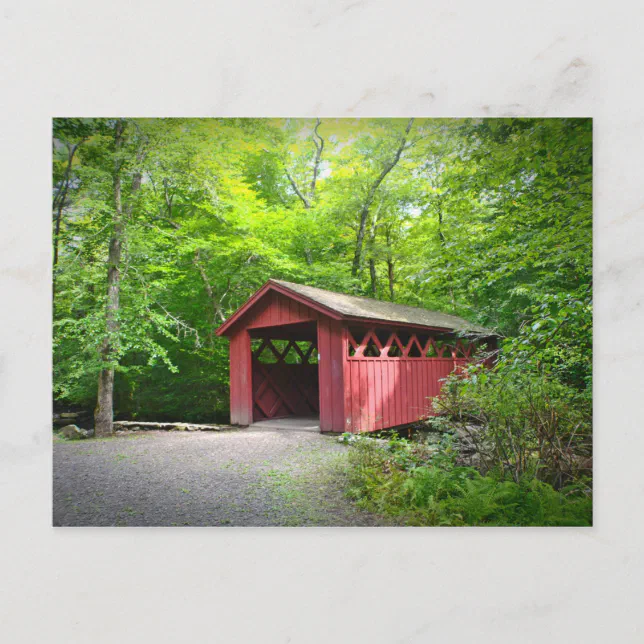 Red Covered Bridge Postcard | Zazzle