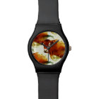 Black and white cow pattern | Cowhide print watch | Zazzle.com