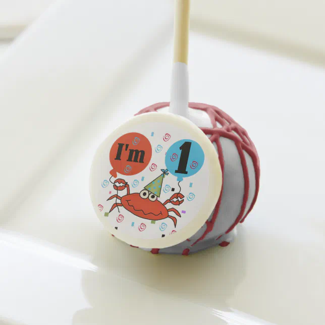 Red Crab 1st Birthday Cake Pops | Zazzle