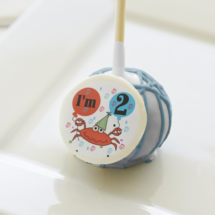 Red Crab 2nd Birthday Cake Pops | Zazzle