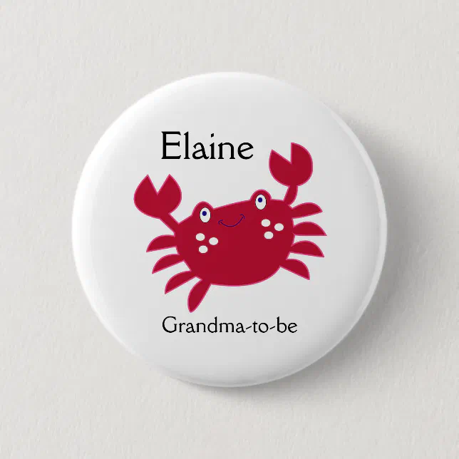 RED CRAB CALYPSO NAME TAG Personalized Button | Zazzle