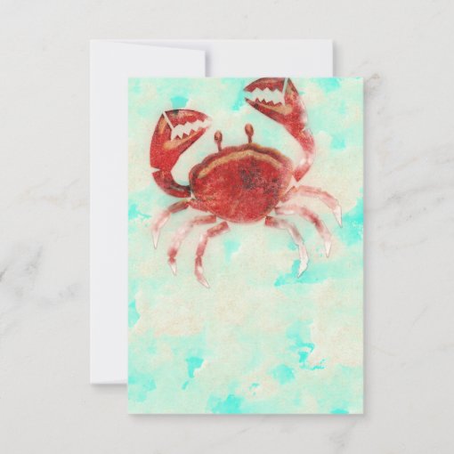 Red Crab Elegant Beach Party Table Number Card | Zazzle