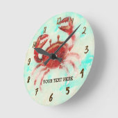 Red Crab Personalized Wall Clock | Zazzle