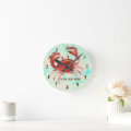 Red Crab Personalized Wall Clock | Zazzle