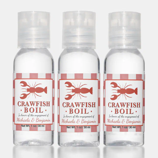 Red Crawfish Boil Seafood Party Engagement Picnic Hand Sanitizer | Zazzle