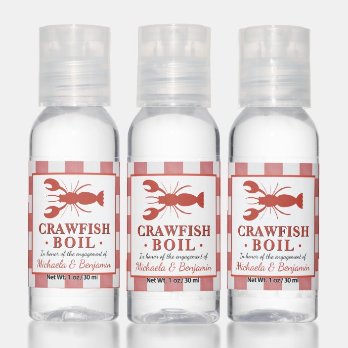 Red Crawfish Boil Seafood Party Engagement Picnic Hand Sanitizer ...