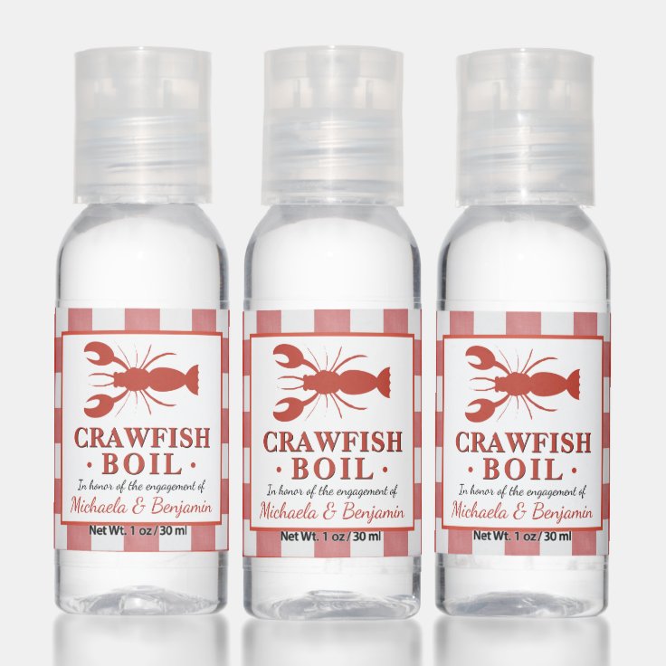 Red Crawfish Boil Seafood Party Engagement Picnic Hand Sanitizer | Zazzle