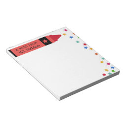 Red Crayon & Stars Colorful Note From Teacher | Zazzle