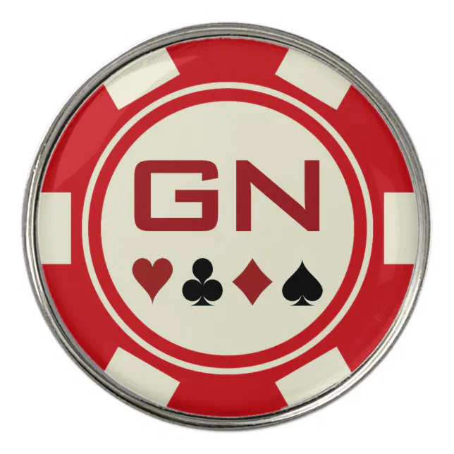 Red Cream White Las Vegas Casino Poker Chip Golf Ball Marker | Zazzle