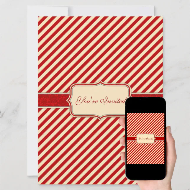 Red & Crème Holiday Invitation | Zazzle