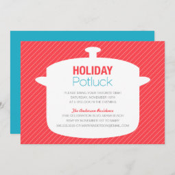 RED CROCK POT | HOLIDAY POTLUCK INVITATIONS | Zazzle