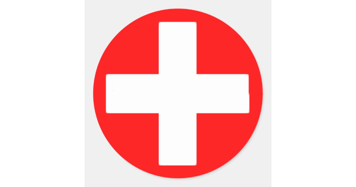 red cross classic round sticker | Zazzle