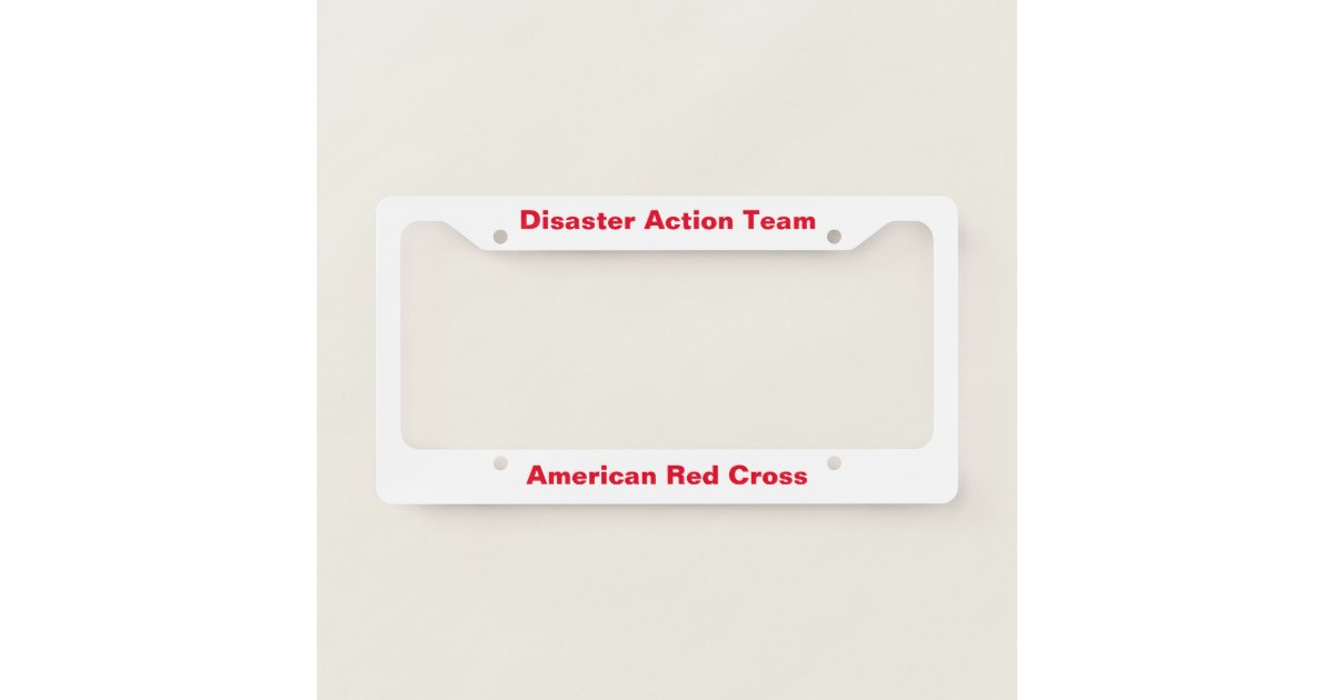 Red Cross DAT Team License Plate Frame | Zazzle
