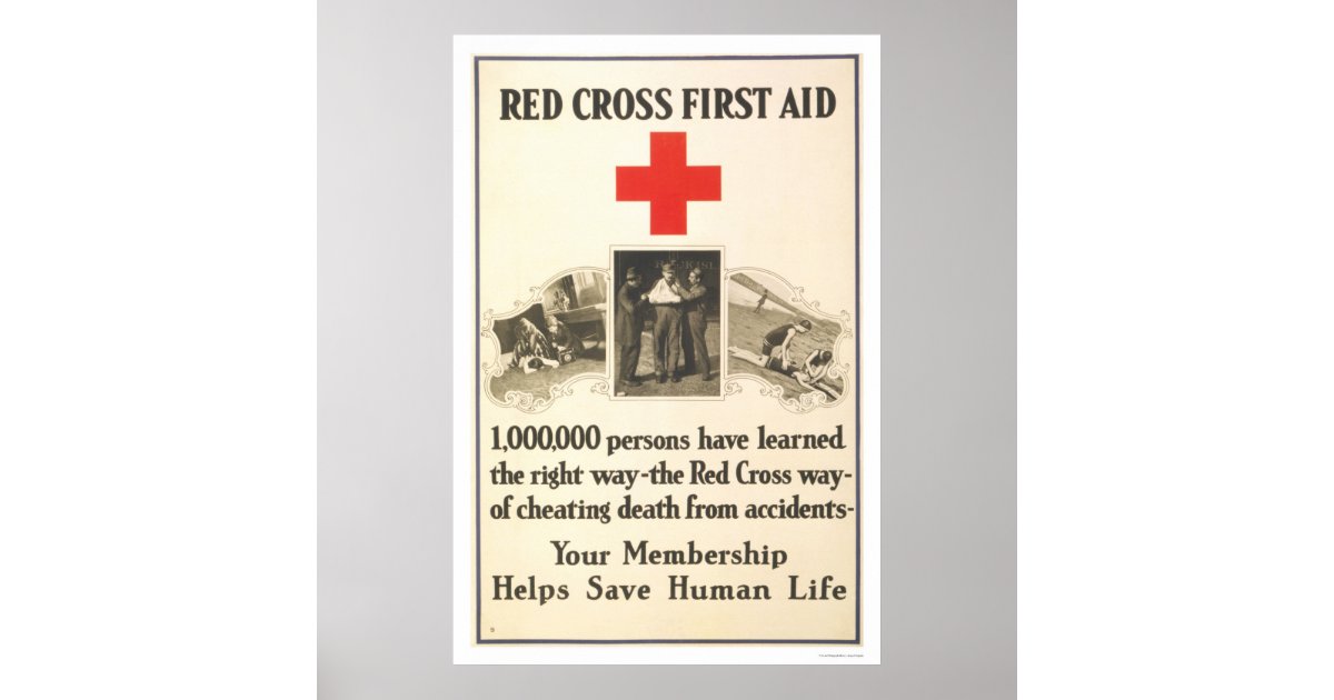 Red Cross First Aid Poster | Zazzle