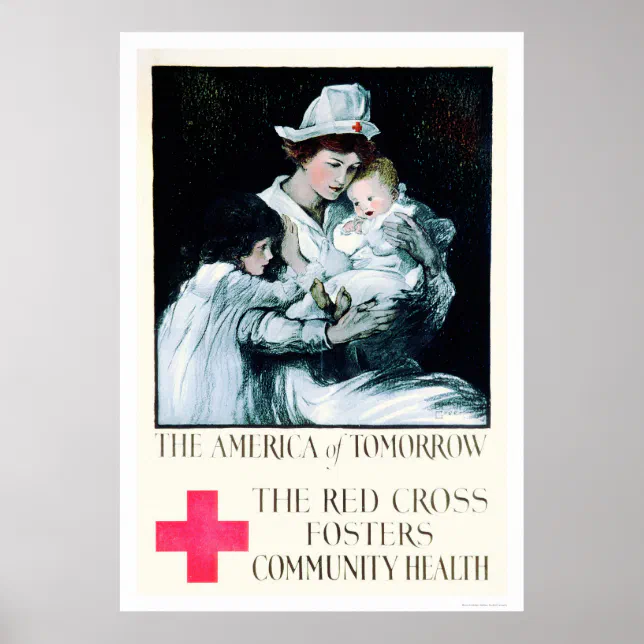 Red Cross Fosters Community Health (US00020A) Poster | Zazzle