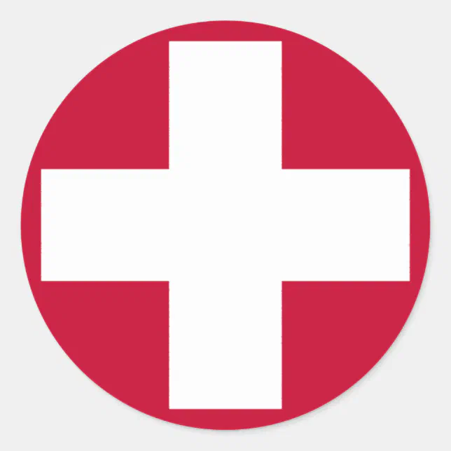 Red Cross Products & Designs! Classic Round Sticker | Zazzle