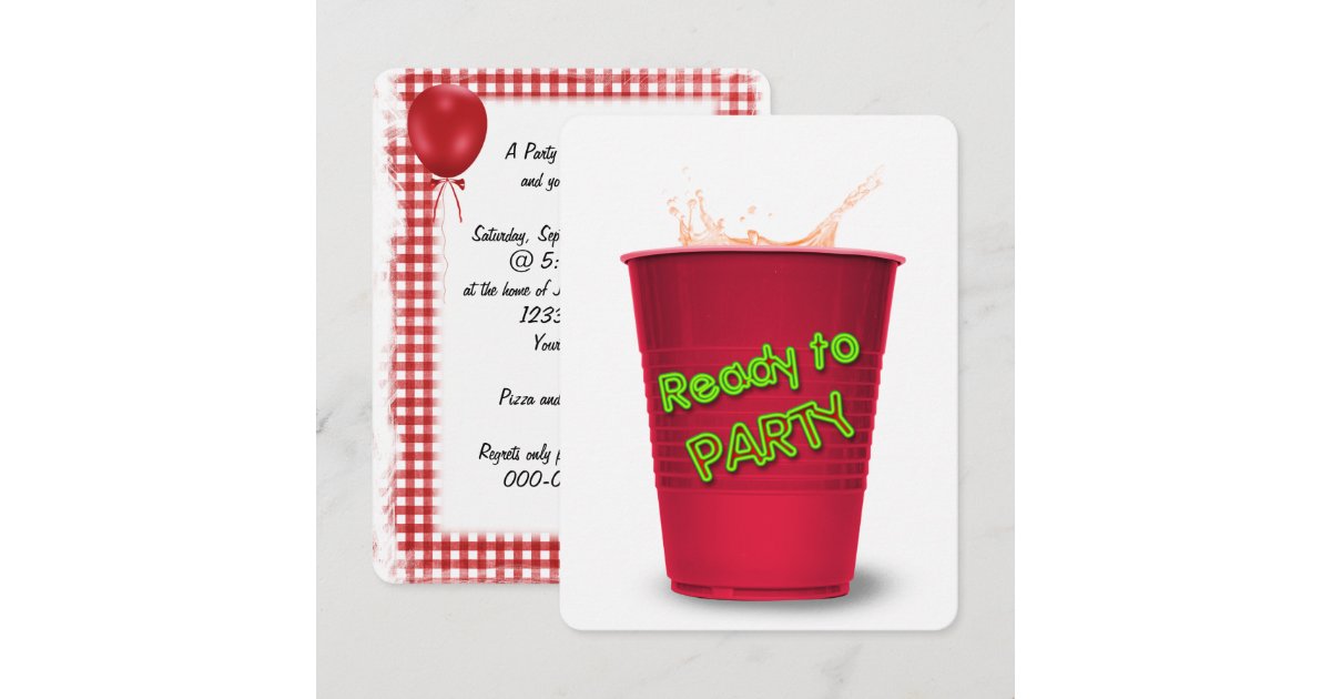 Red Cup Drink party Invitation | Zazzle