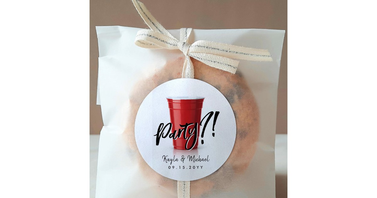 Red Cup Occassion Celebration Classic Round Sticker | Zazzle