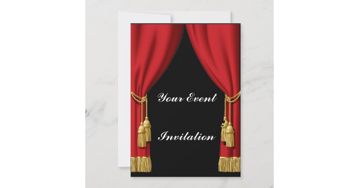 Red Curtain Invitation | Zazzle