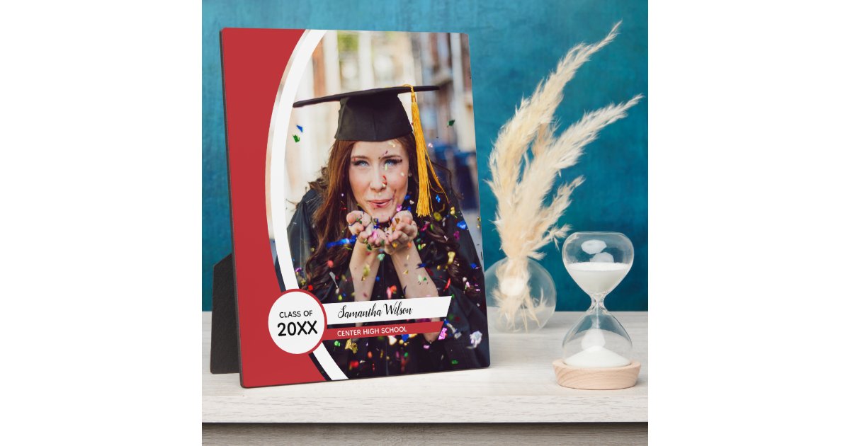 Red Curved Frame Photo Graduation | Zazzle
