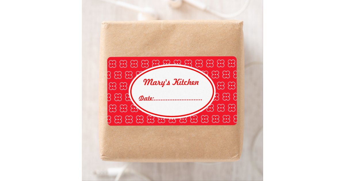 Red Custom Kitchen Labels | Zazzle