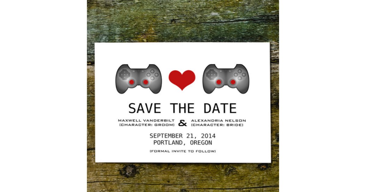 Red Cute Gamer Save the Date Invite | Zazzle