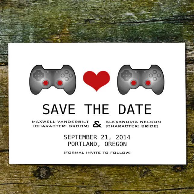 Red Cute Gamer Save the Date Invite | Zazzle