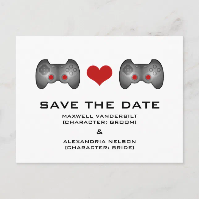 Red Cute Gamer Save the Date Postcard | Zazzle