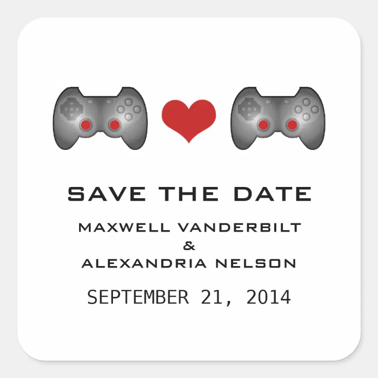 Red Cute Gamer Save the Date Stickers | Zazzle