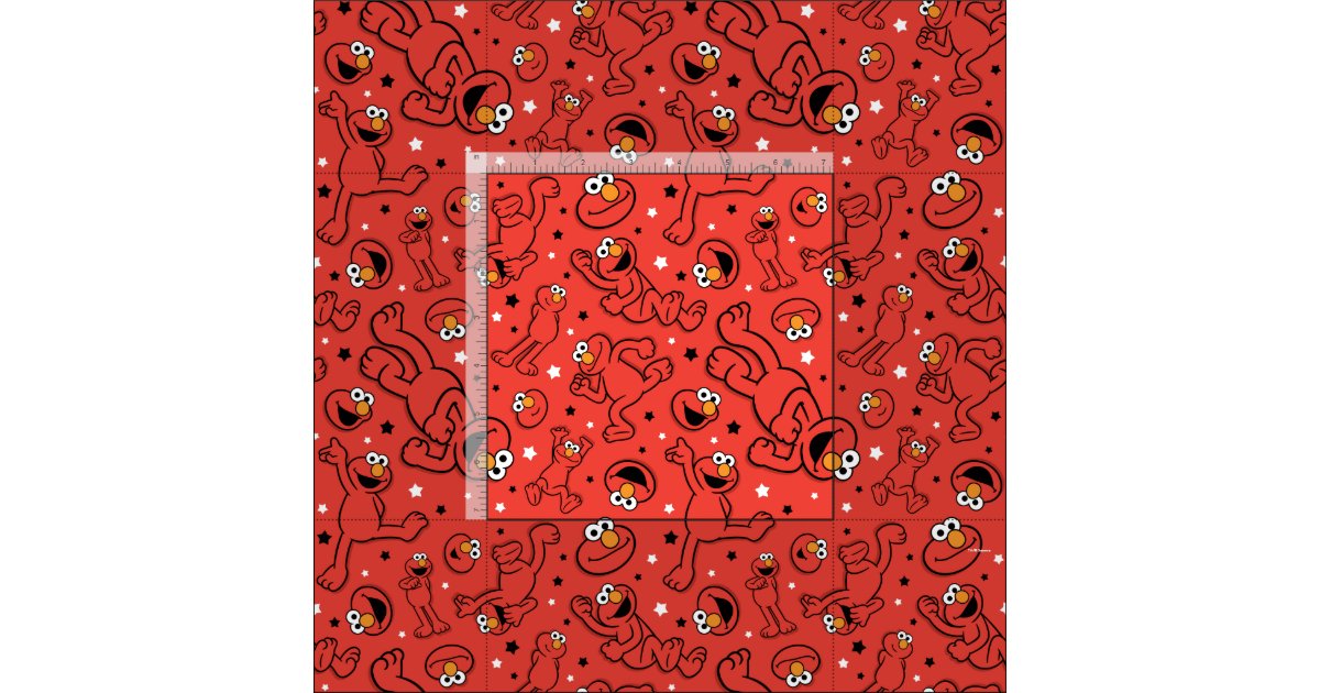 Red Dancing Elmo Pattern Fabric | Zazzle