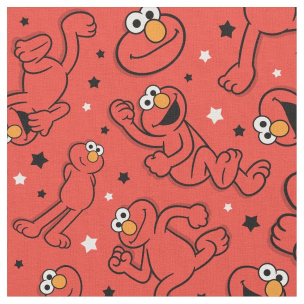 Elmo Emoji Pattern Fabric | Zazzle