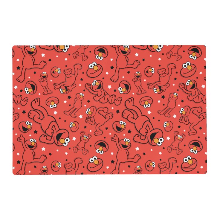 Red Dancing Elmo Pattern Placemat | Zazzle