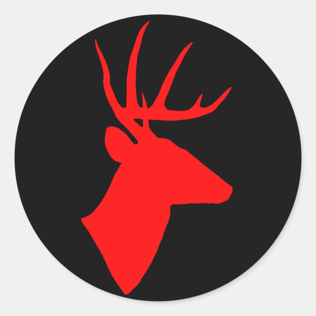Red Deer Head Sticker | Zazzle