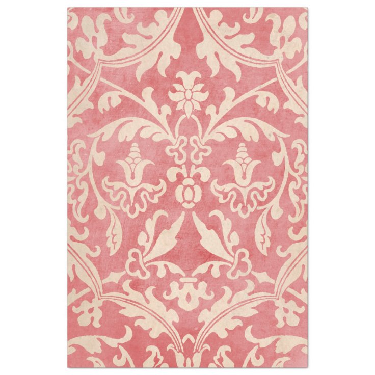 Red Demask Decoupage Paper | Zazzle