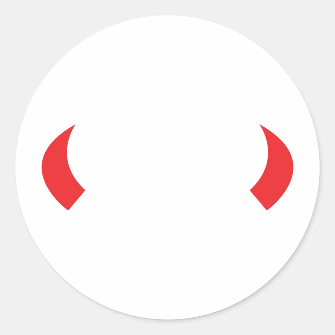 red devil horns icon classic round sticker | Zazzle