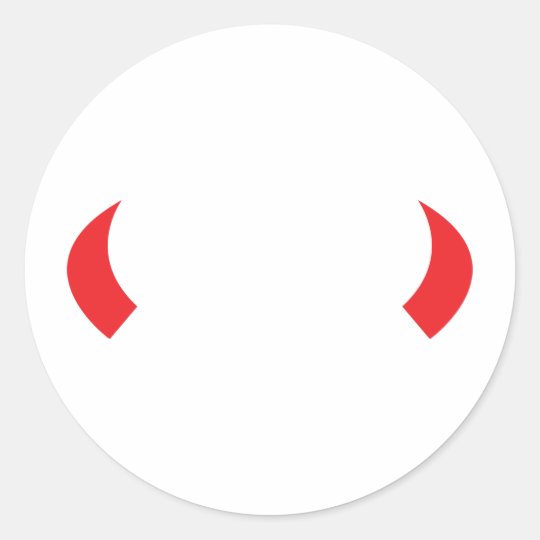 red devil horns icon classic round sticker | Zazzle.com