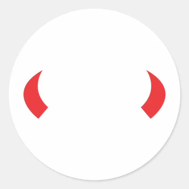 red devil horns icon classic round sticker | Zazzle