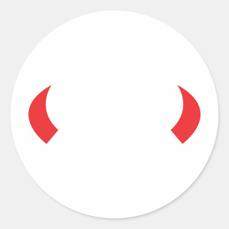 red devil horns icon classic round sticker | Zazzle