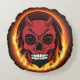 Red Devil Skull Skeleton Demon Dog Bed Round Pillow | Zazzle