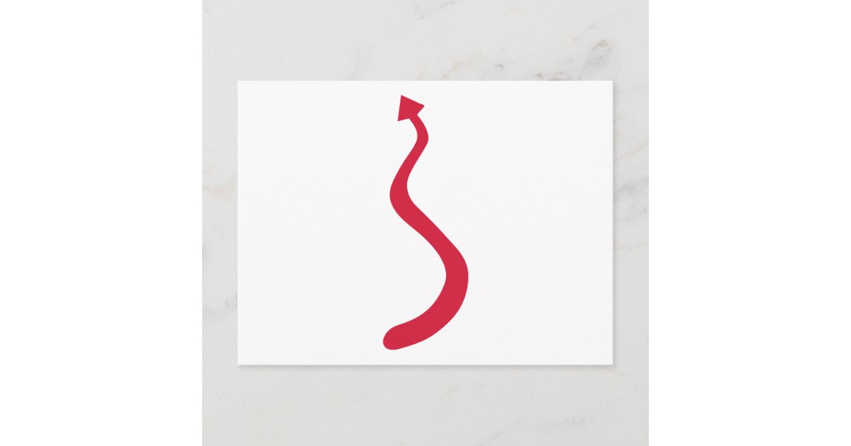 Red devil tail postcard | Zazzle